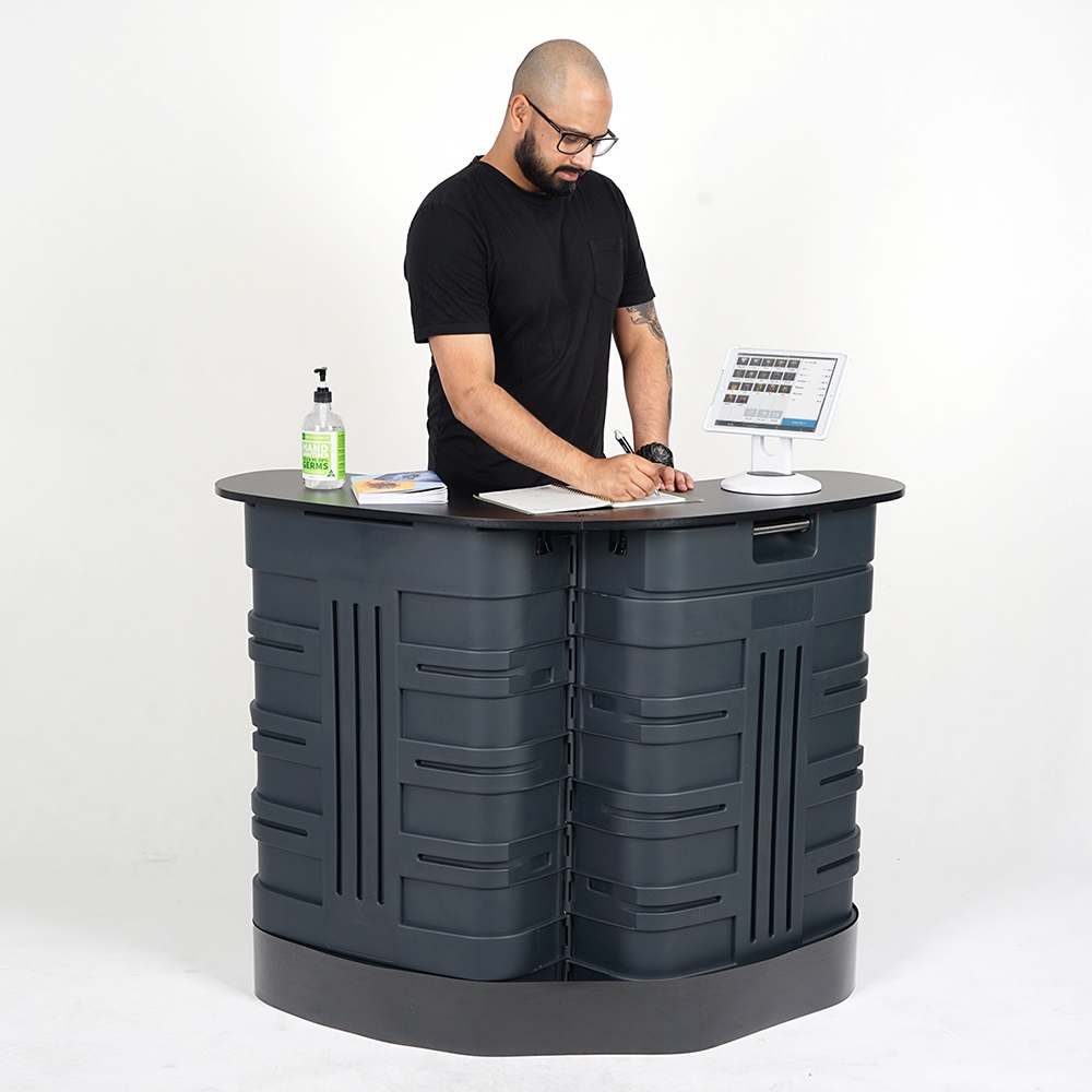 Trade Show Case with Wheels - Counter & Fabric Wrap!