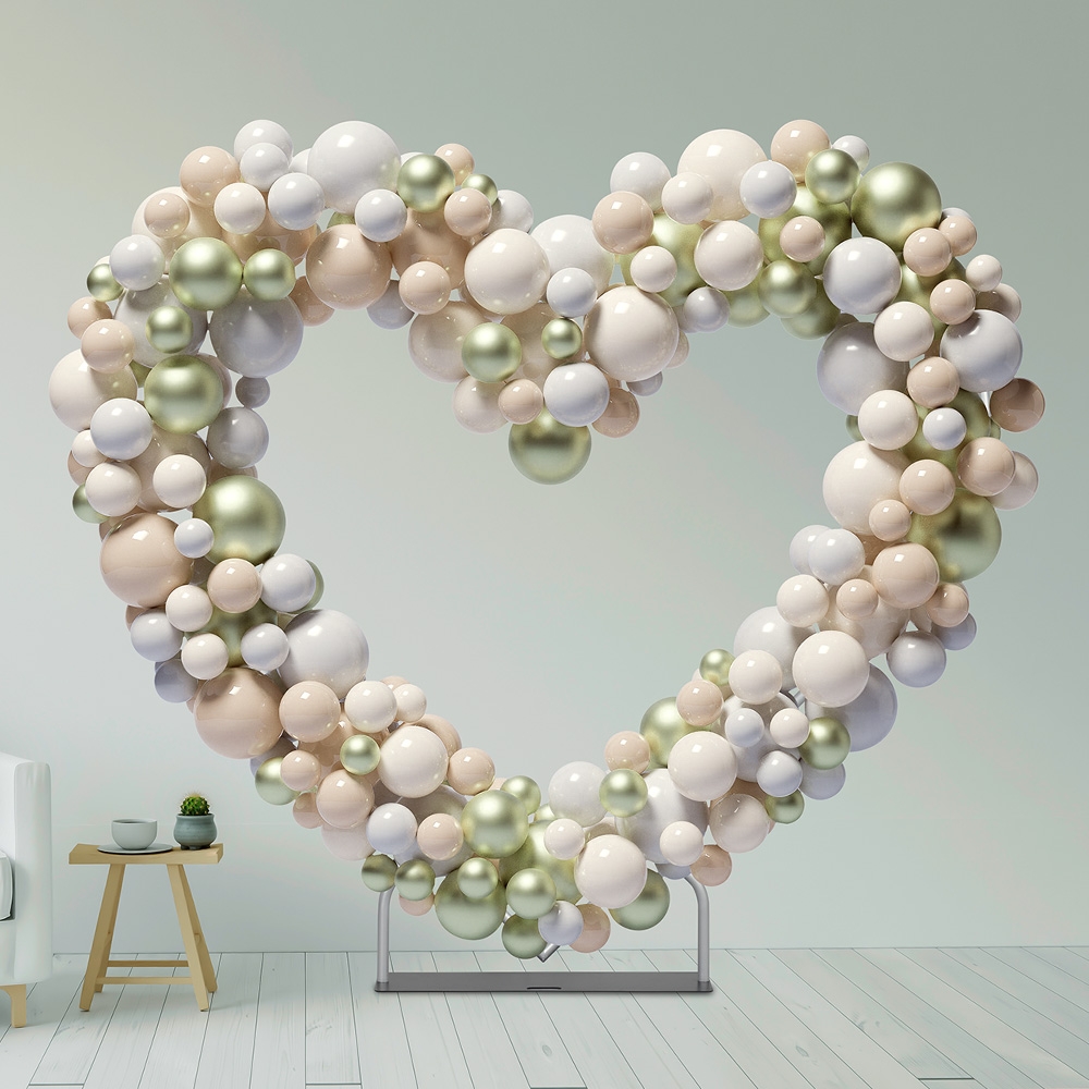 Heart Shaped Backdrop Stand – 2.1 x 2.4m - Ships Same Day