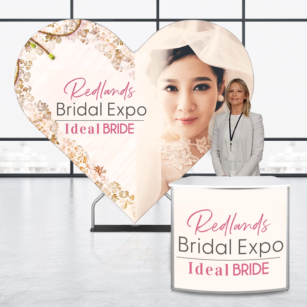 Heart Shaped Backdrop – Custom 2-Sided Print – Ships Fast