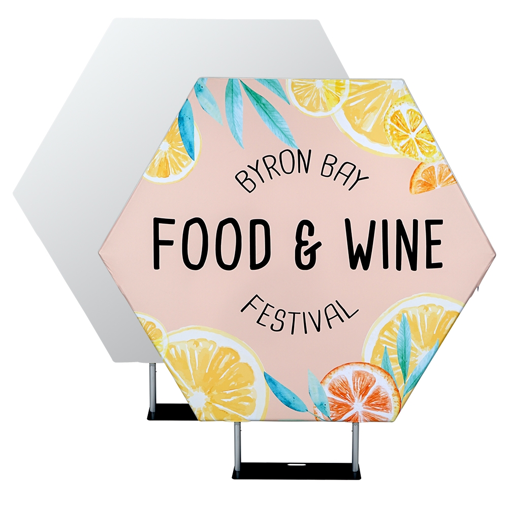 Hexagon Shape Backdrop – Custom Print Wrap in Full Colour