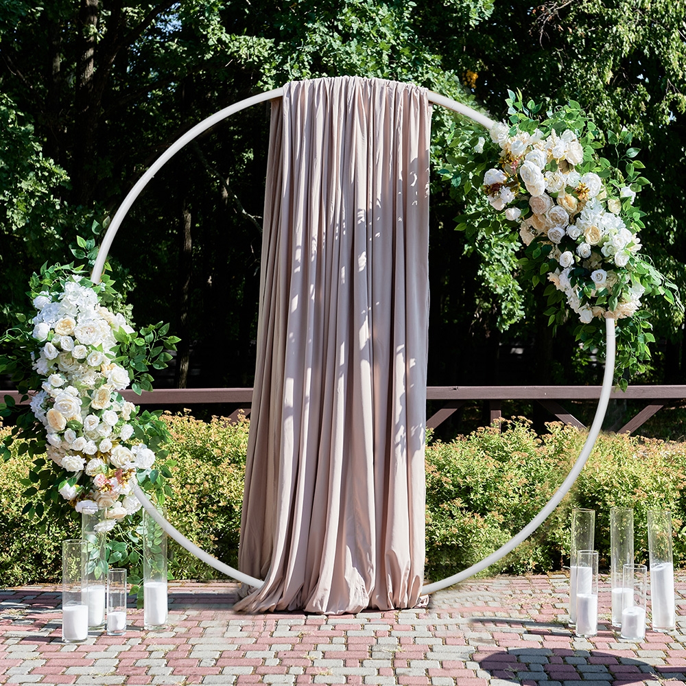 Round Backdrop Stand – Silver Aluminium – Ships Same Day