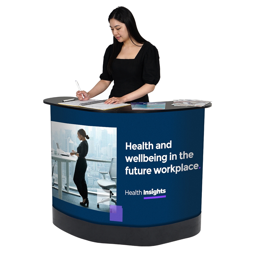 Rolling Trade Show Case w/ Counter & Custom Vinyl Wrap