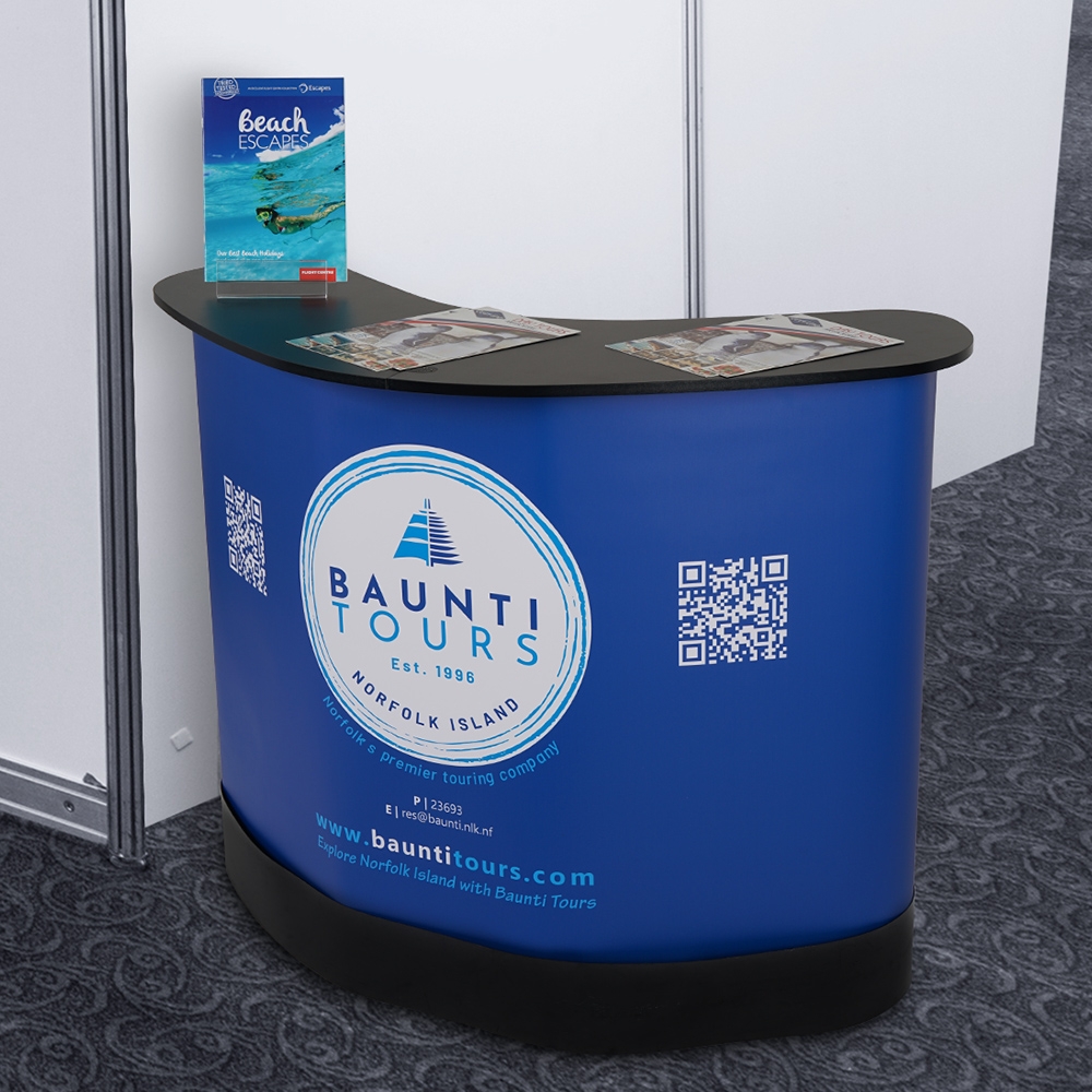 Rolling Trade Show Case w/ Counter & Custom Vinyl Wrap