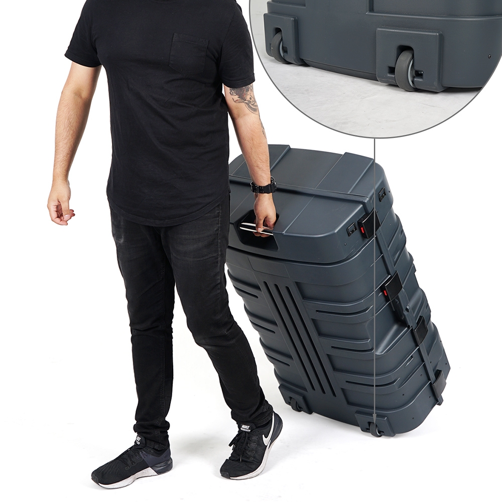 Rolling Trade Show Case w/ Counter & Custom Vinyl Wrap