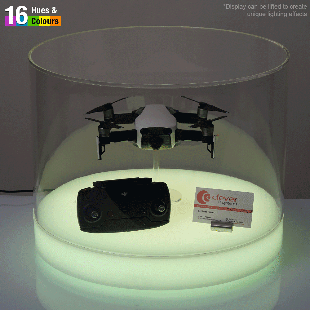Round Acrylic Display Case – 400mm – 16 Colour LED