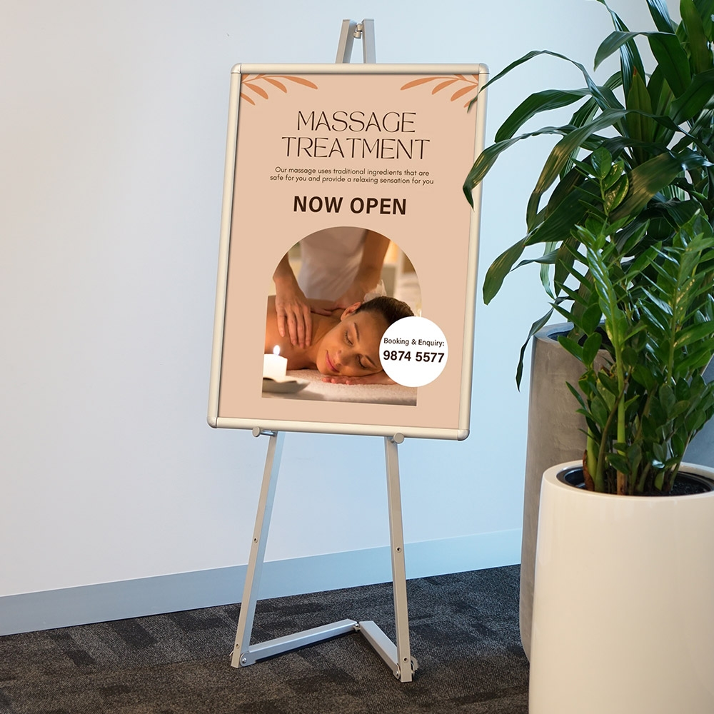 Sign Easel– A1 Snapframe w/ Silver Easel – Ships Today!