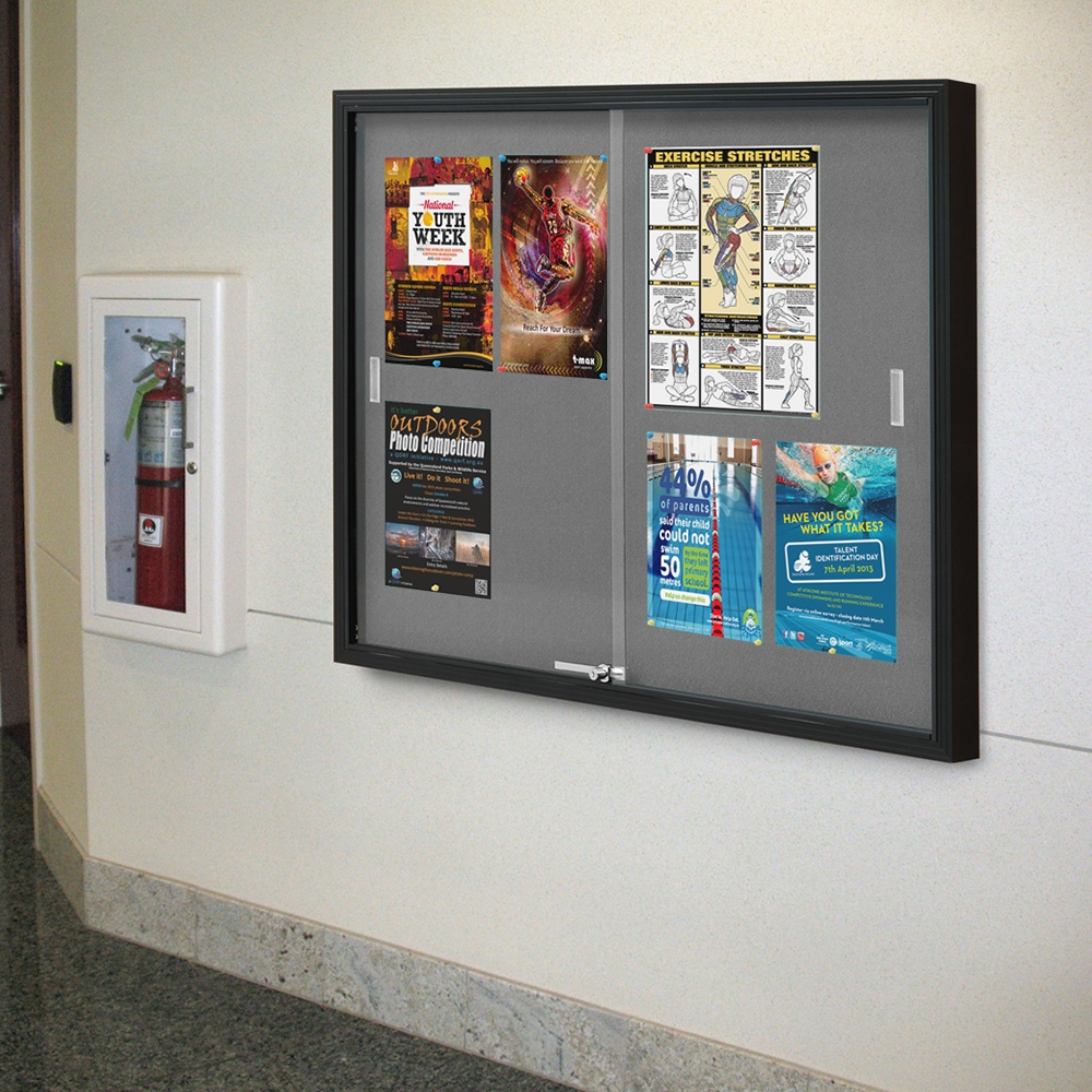 Locking Glass Bulletin Board – 1220 x 915mm – Ships Today!