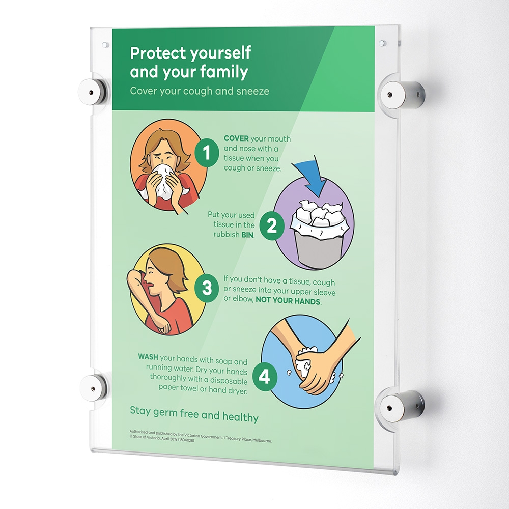 The Wall Mount Sign holds an A4 sized Graphic in Portrait Orientation ...