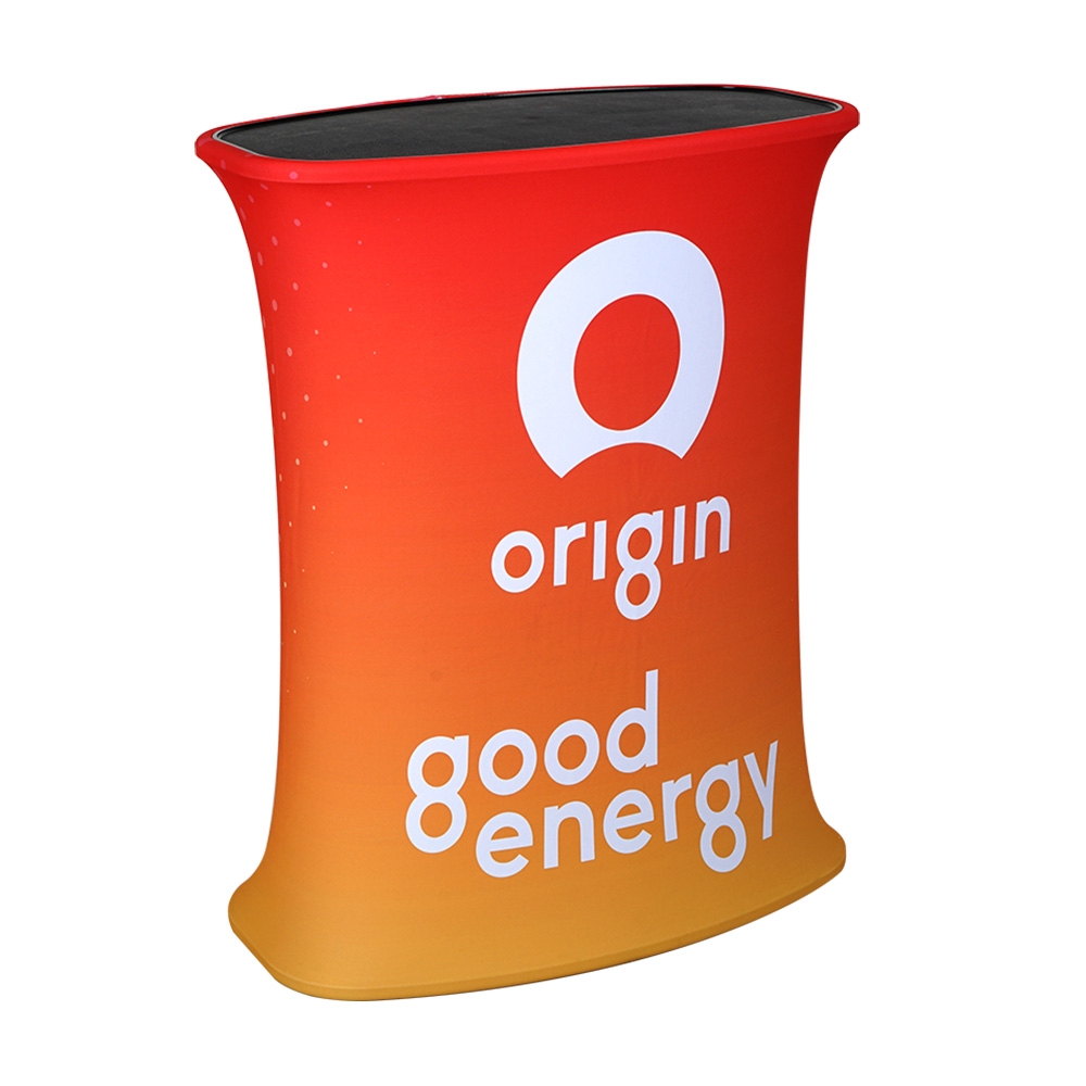 Printed Fabric Pop Up Counters are Portable and Assemble Quickly!