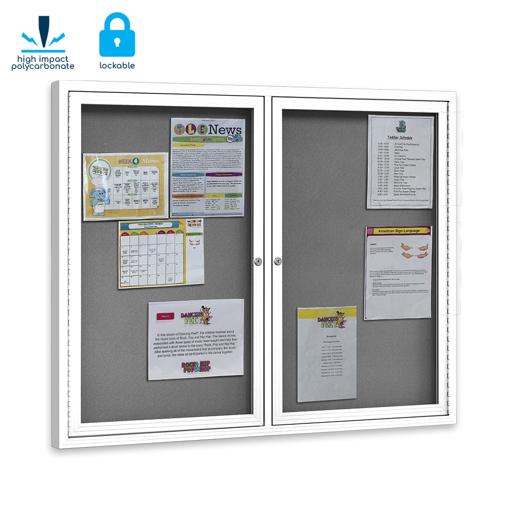 Office Notice Board – 1220 x 915mm w/ Locking Swing Doors