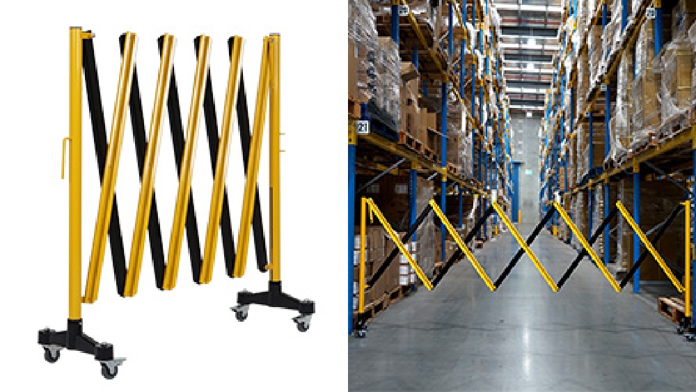 Expandable Barrier on Wheels – Extends up to 3.3m – Yellow
