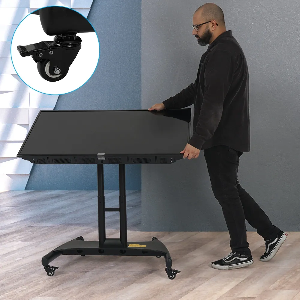 Rolling Television Stand – 32" – 70" - Angled - Ships Today!