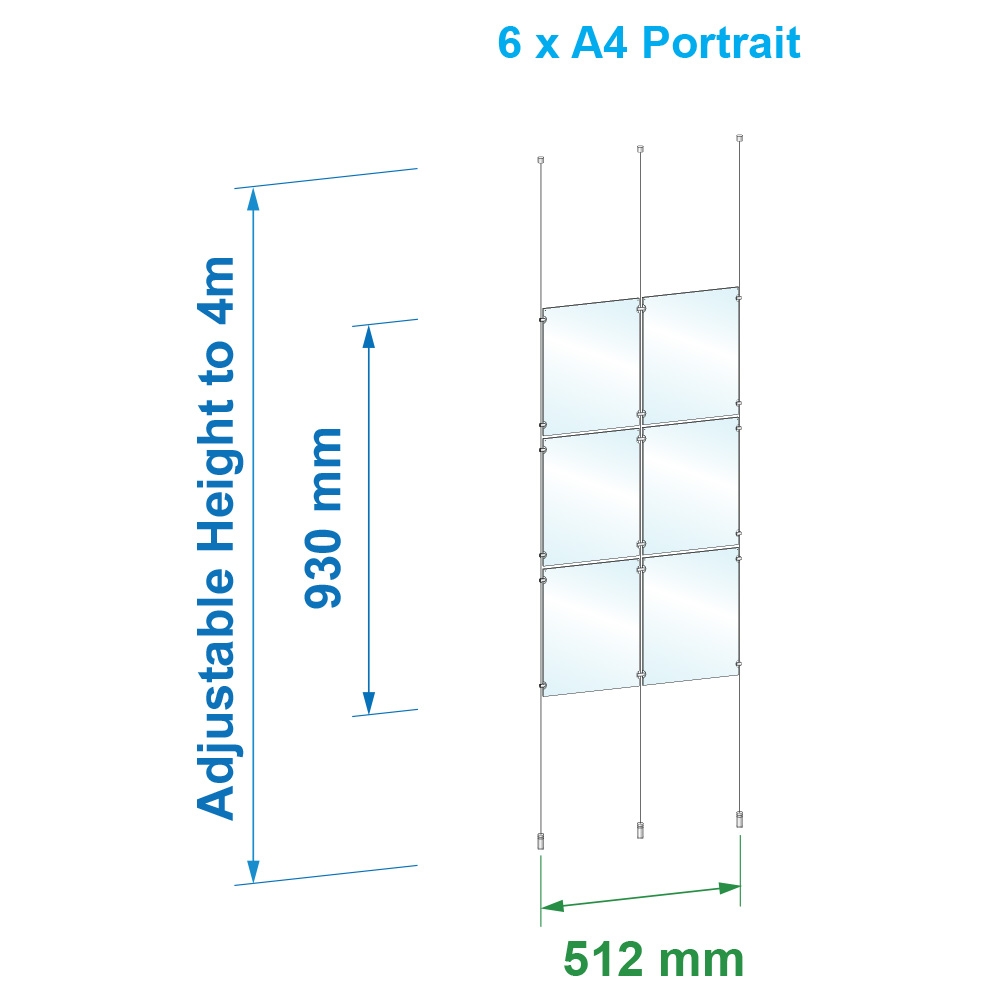 A4 Window Displays – 6 A4 Acrylic Frames – Ships Today!