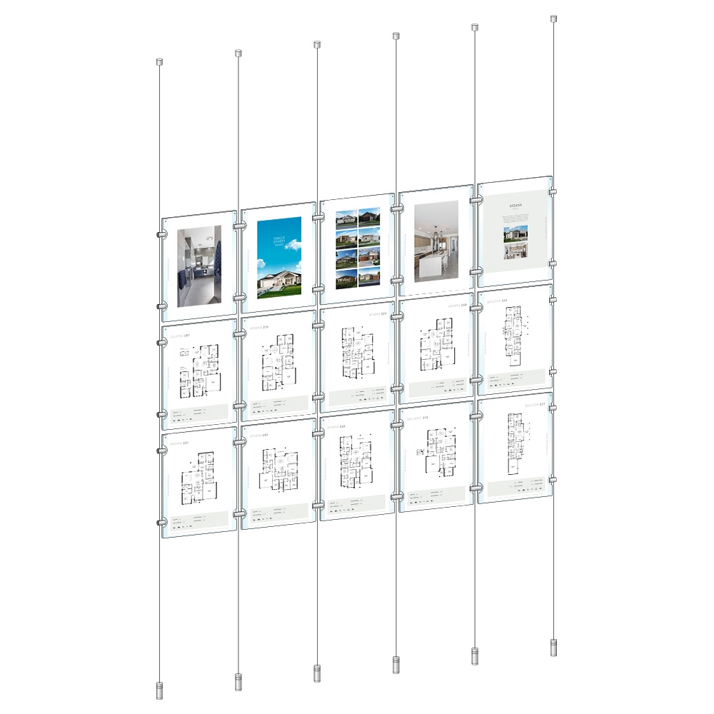 Suspended Poster Display – 15 A4 Frames – Ships Same Day
