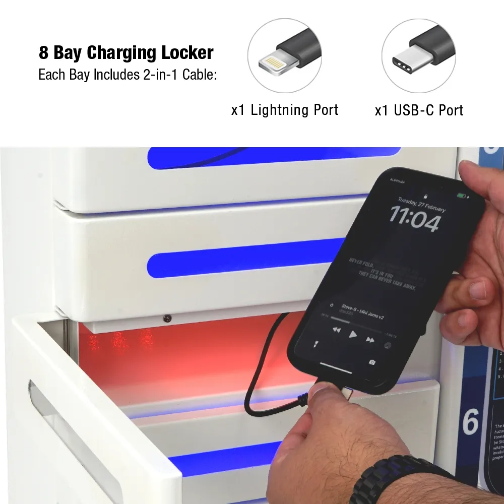 Smart Charging Locker – 8 Bay Floor Standing – Ships Today!