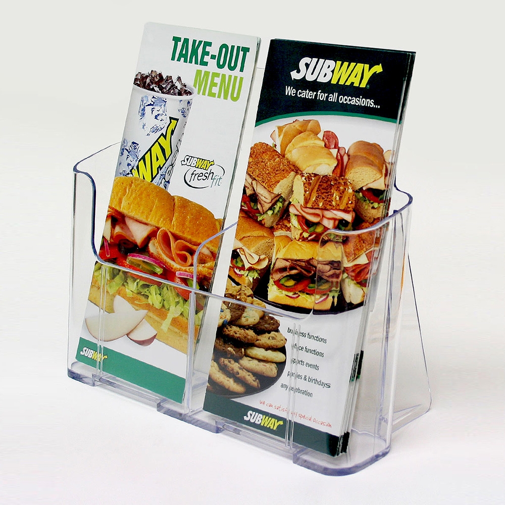 Brochure Holders Acrylic, holds DL size brochures. Dual Pocket ...