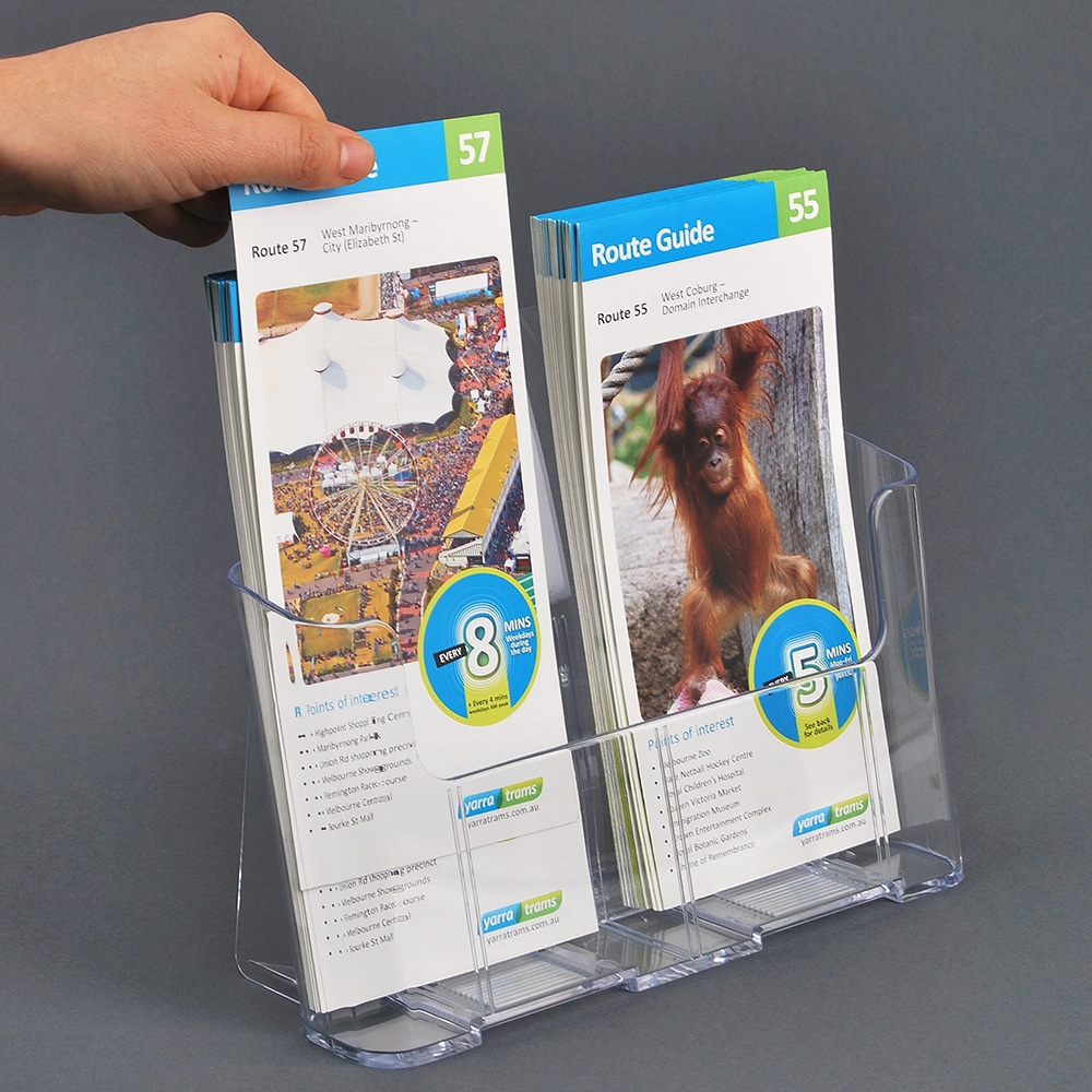 Brochure Holders Acrylic, holds DL size brochures. Dual Pocket ...