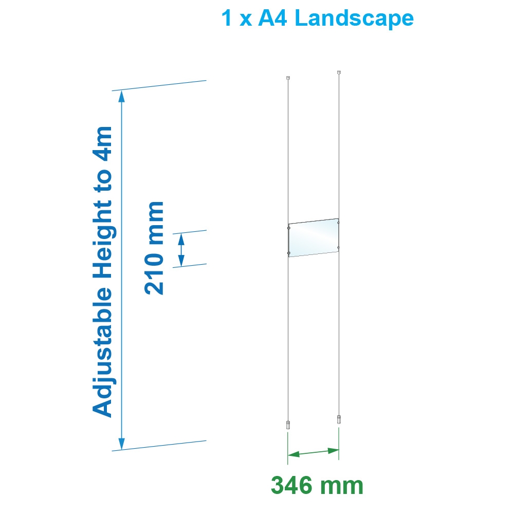 Hanging Cables w/ A4 Acrylic Frame – Ships Same Day!