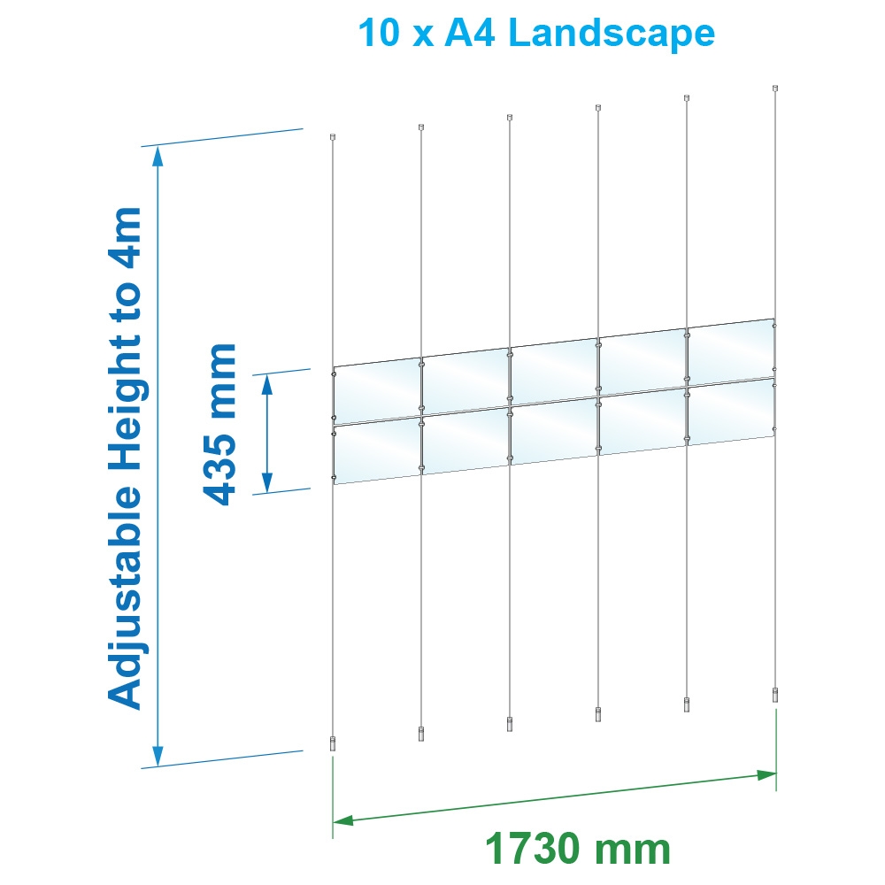 Wire Hanging Display System – 10 A4 Frames – Ships Today