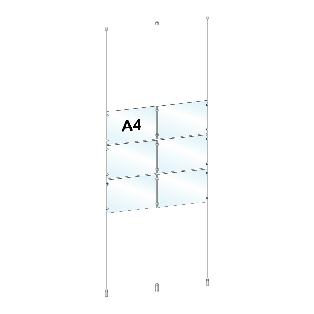Suspended Poster Displays – 6 A4 Frames – Ships Same Day
