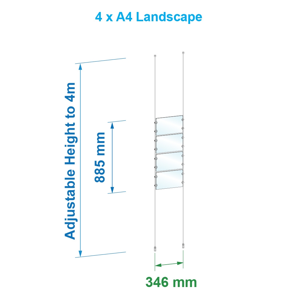 Cable Display System – 4 A4 Frames – Ships Same Day!