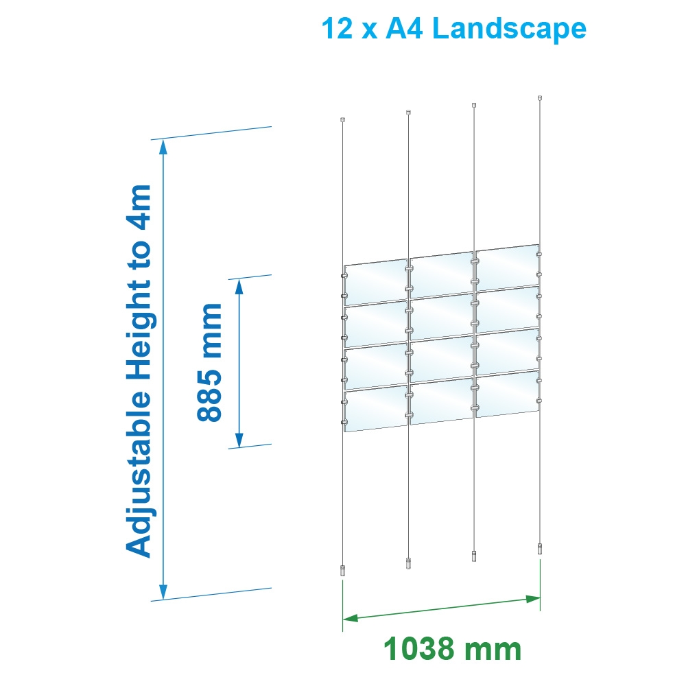 A4 Window Display – 12 Acrylic Frames – Ships Same Day!