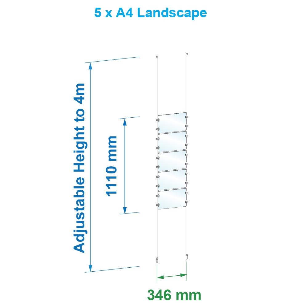 Wire Hanging System – 5 A4 Frames – Ships Same Day!