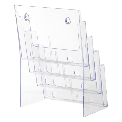 Tiered Literature Holder - 4 Clear Pockets ¦ Slimline Warehouse