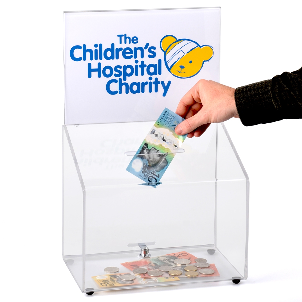 Acrylic Suggestion Box – A4 Header ¦ Slimline Warehouse - Lockable