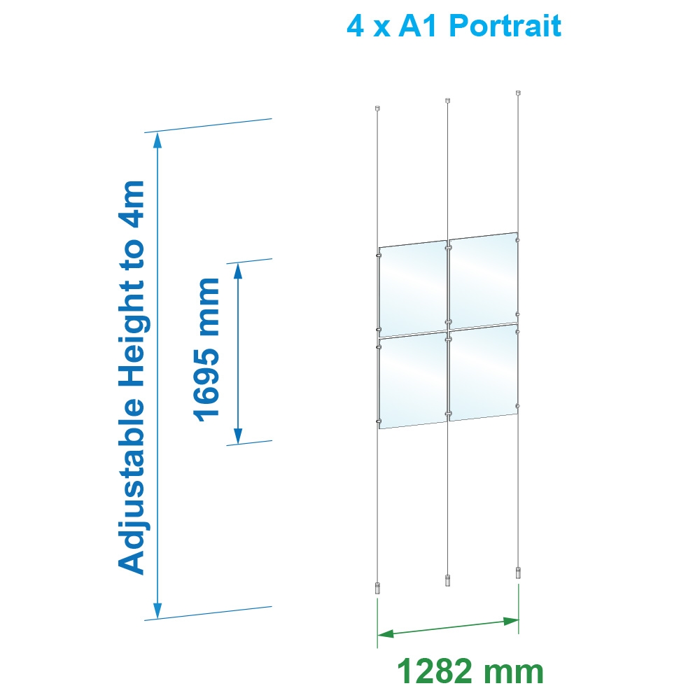 A1 Cable Display– 4 Acrylic Holders – Ships Same Day!