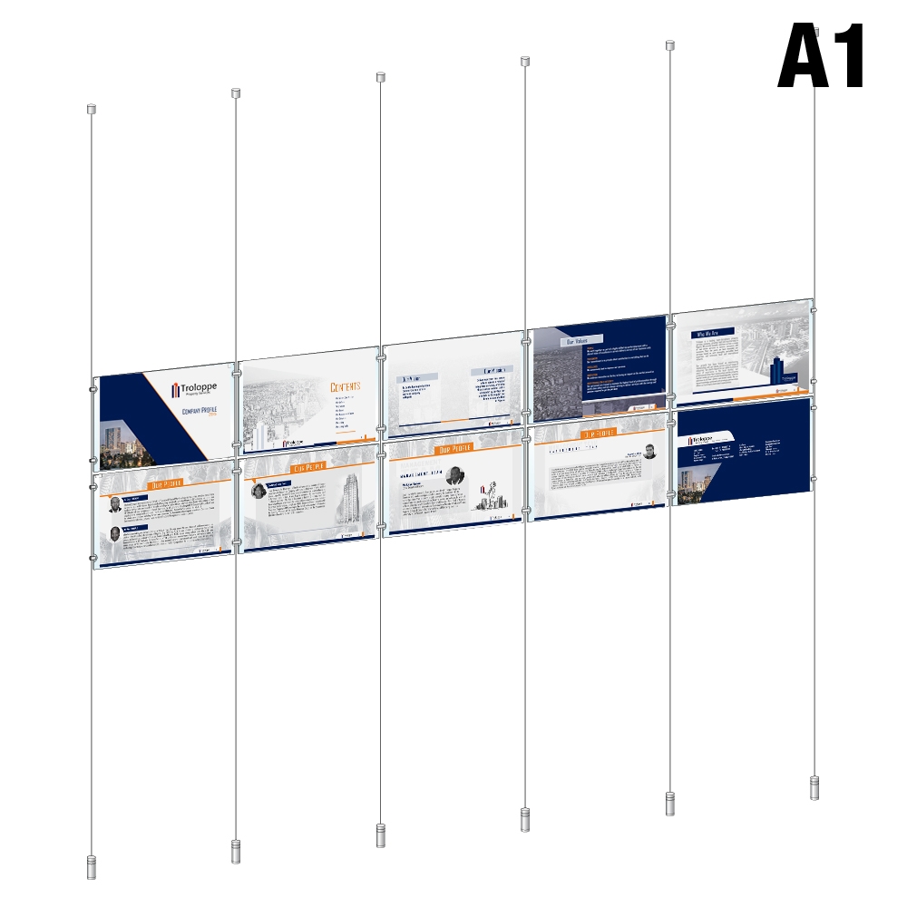 Cable Display Kit – 10 A1 Acrylic Holders – Ships Same Day
